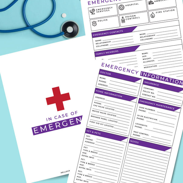 In Case of Emergency Printables – Hello Creative Family