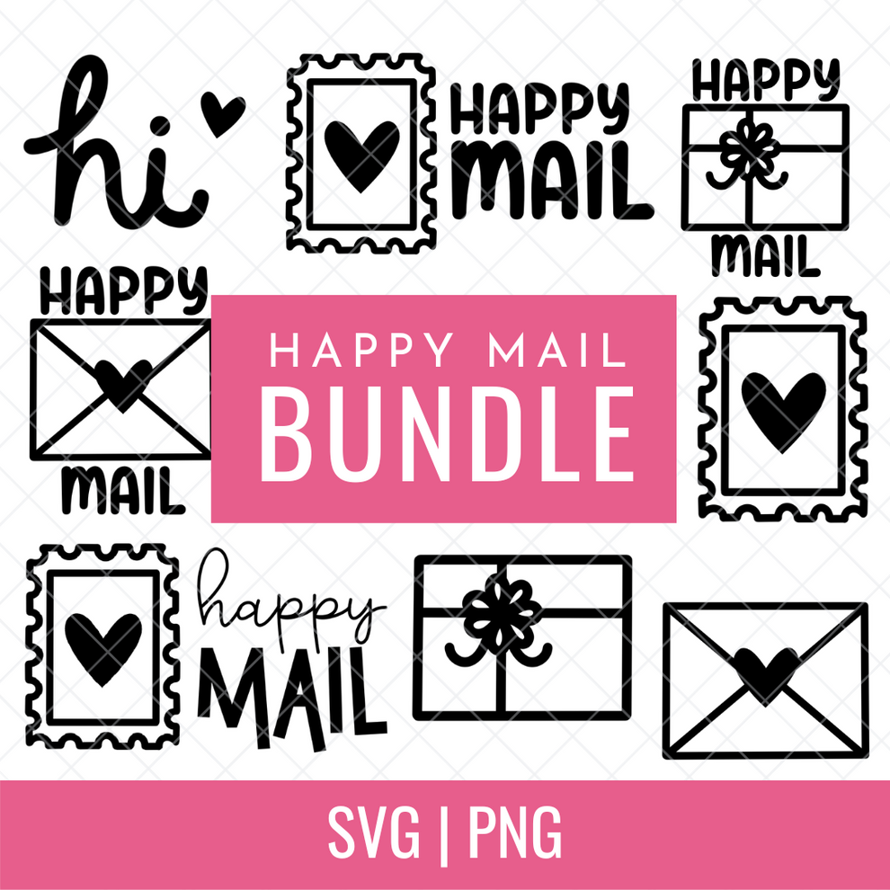 Happy Mail Bundle SVG and PNG Cut Files – Hello Creative Family
