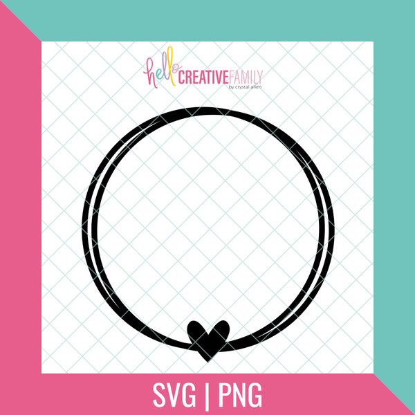 Offset Circles with Heart SVG and PNG Cut File – Hello Creative Family