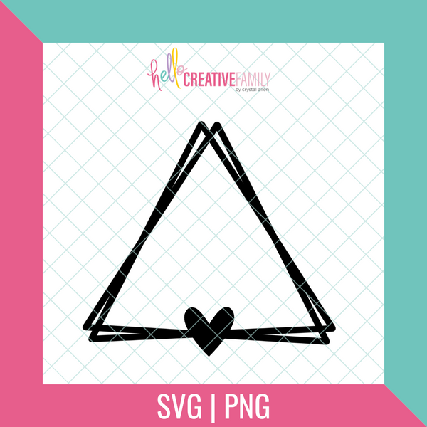 Offset Triangle with Heart SVG and PNG Cut File – Hello Creative Family