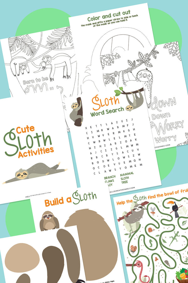 Sloth Activities Printable – Hello Creative Family