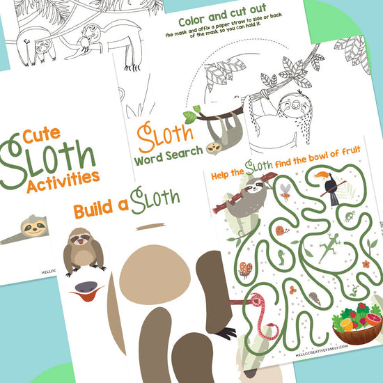 Sloth Activities Printable – Hello Creative Family