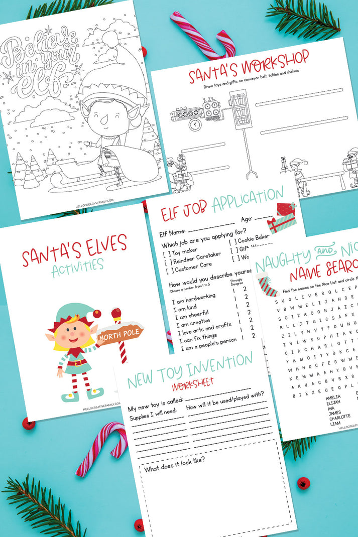 Santa's Elves Activities Bundle Printable – Hello Creative Family