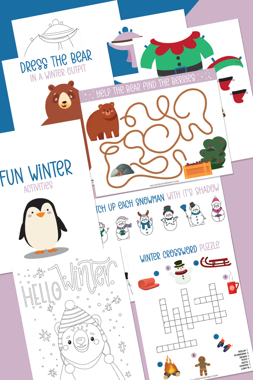 Winter Activities For Kids Activity Bundle Printable – Hello Creative ...
